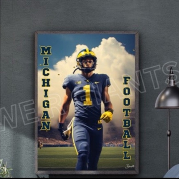 Art | Michigan Wolverines Football Poster Print 11x17 Wall Art | Poshmark